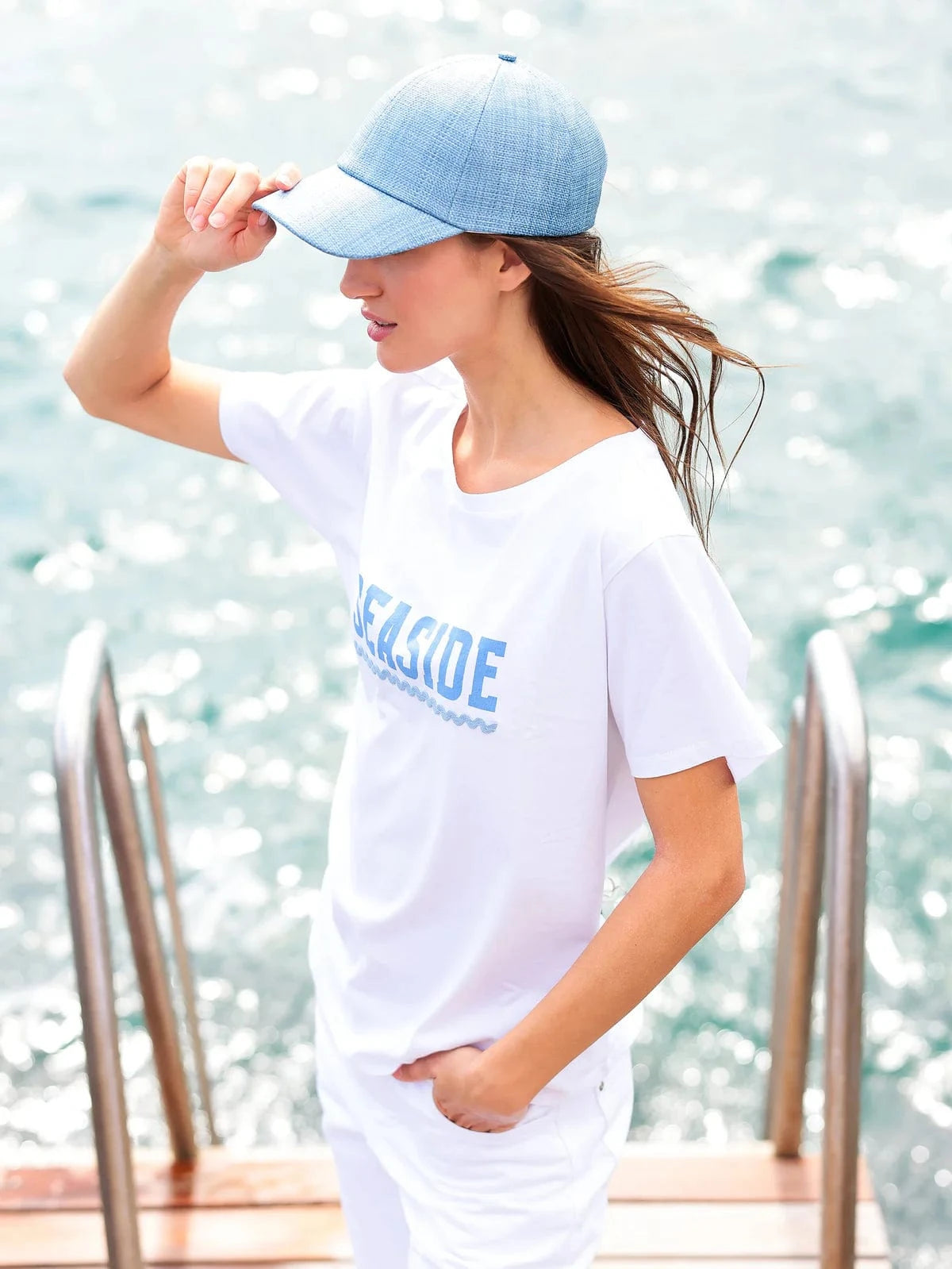 Pretty Ball Cap – Teal Poppy