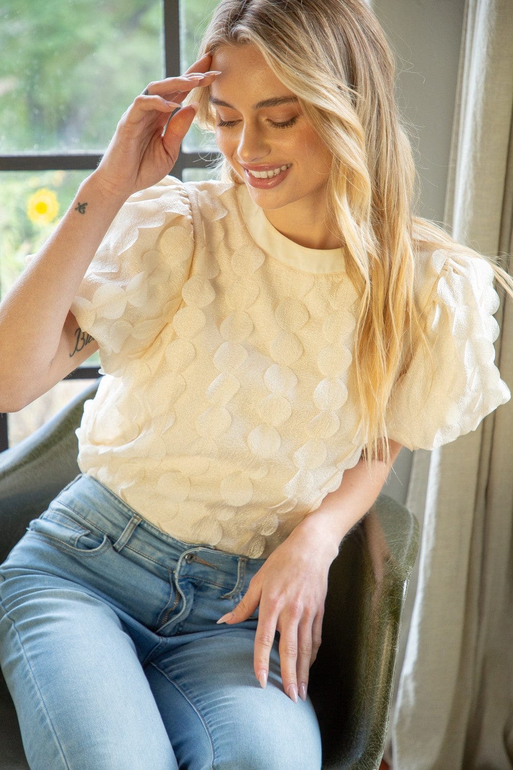 Alessia Tie Back Top – Teal Poppy